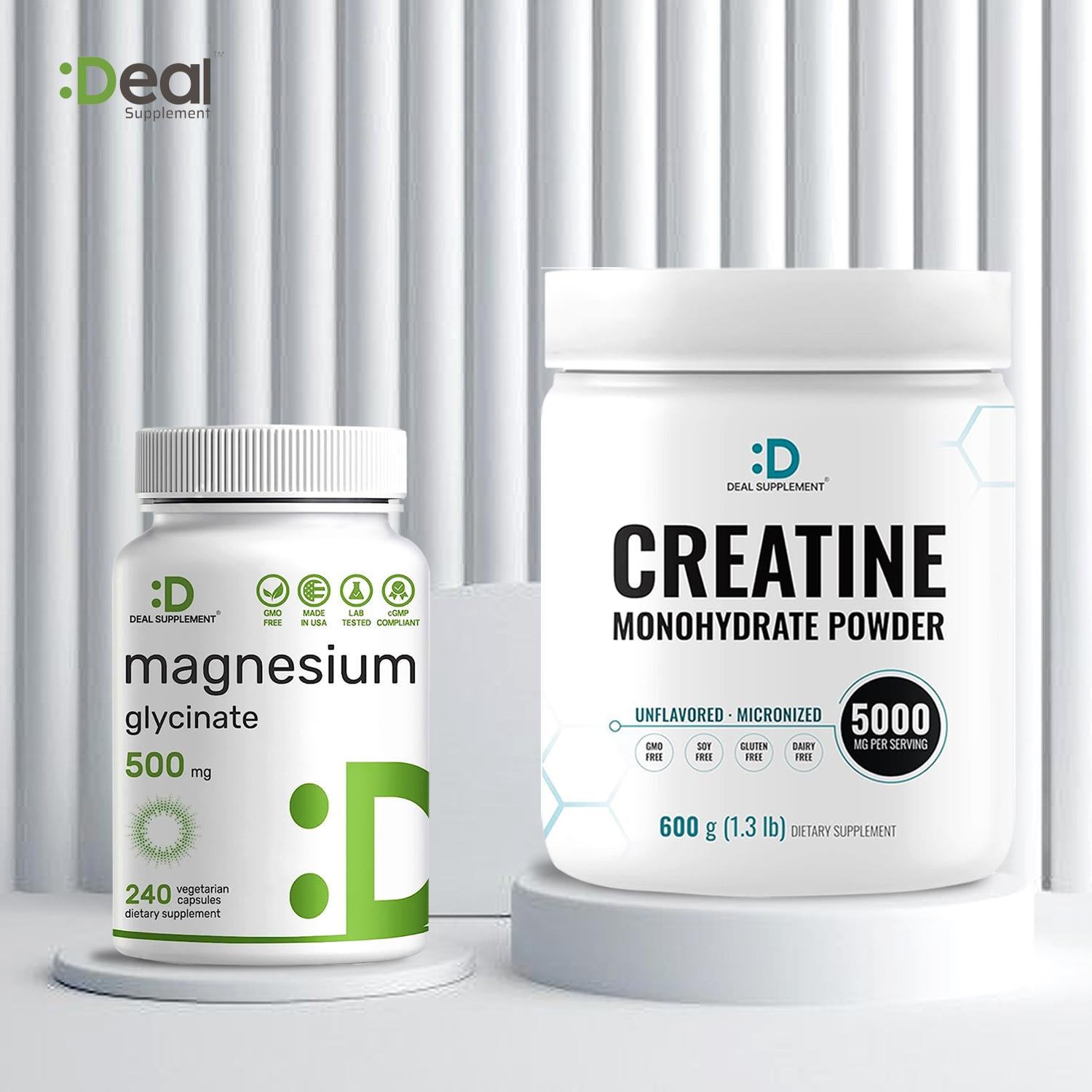 Deal Supplement Creatine Monohydrate Powder + Glycinate Magnesium [2-i ...
